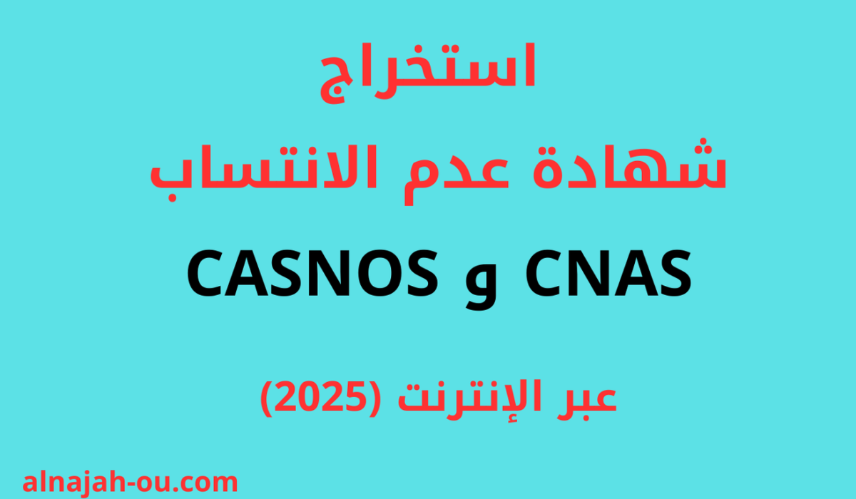 كيفية استخراج شهادة عدم الانتساب CNAS وCASNOS عبر الإنترنت (2025) - دليلك للنجاح